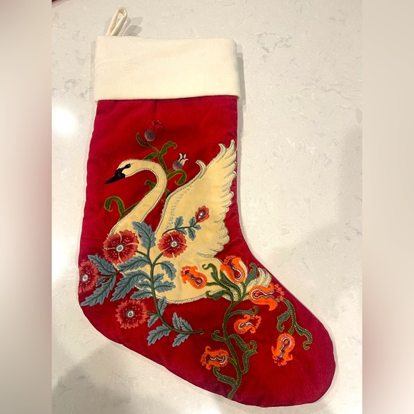Pottery Barn | Holiday | Pottery Barn Swan Stocking | Poshmark